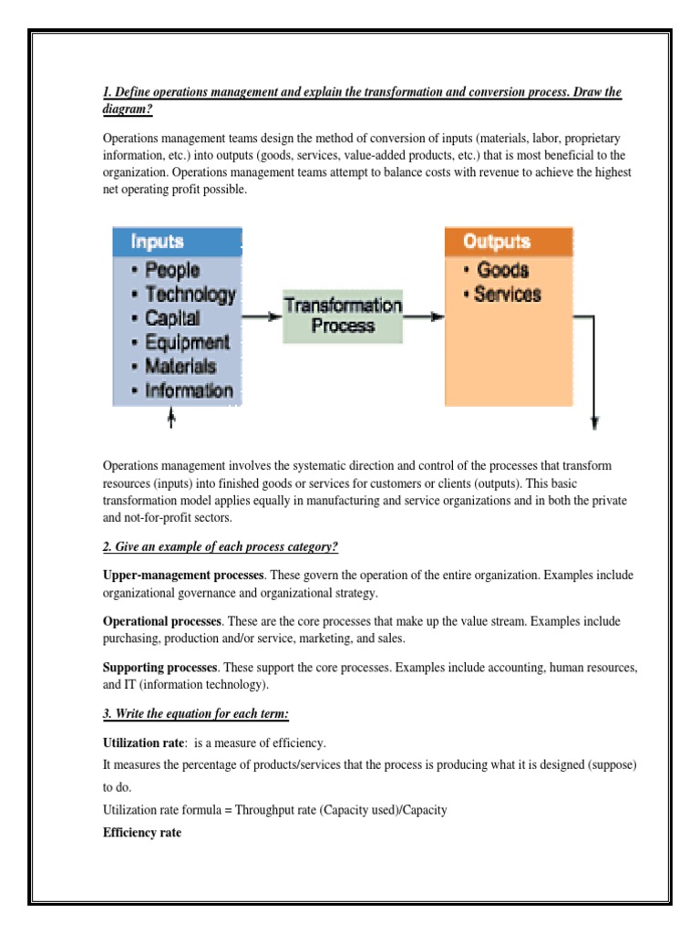 Operations management transformation and conversion process diagram ...
