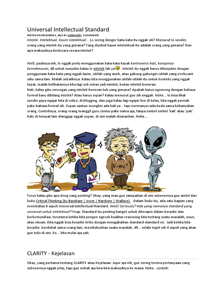 Universal Intellectual Standard | PDF