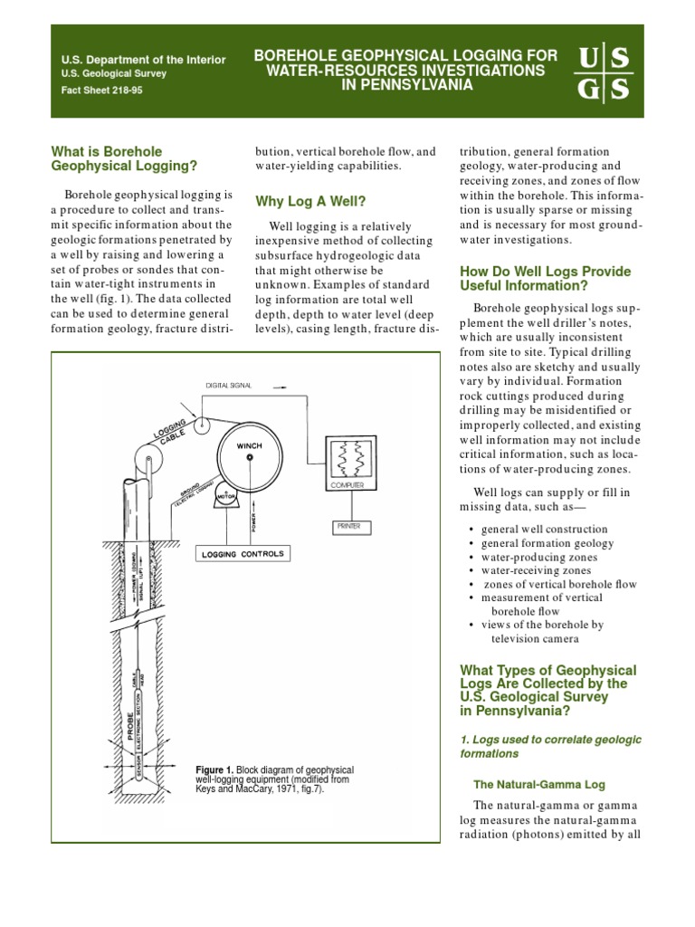Geophysical Bore Logging Usgs | PDF | Flow Measurement | Borehole