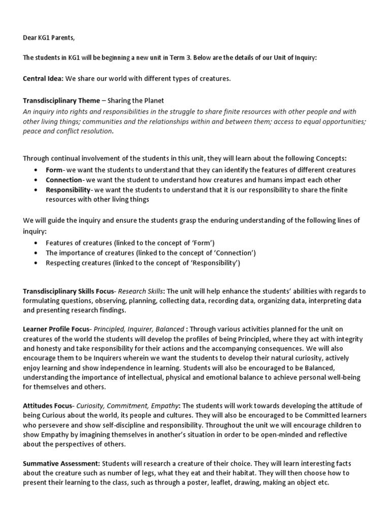 Initial Parent Letter | PDF | Empathy | Learning