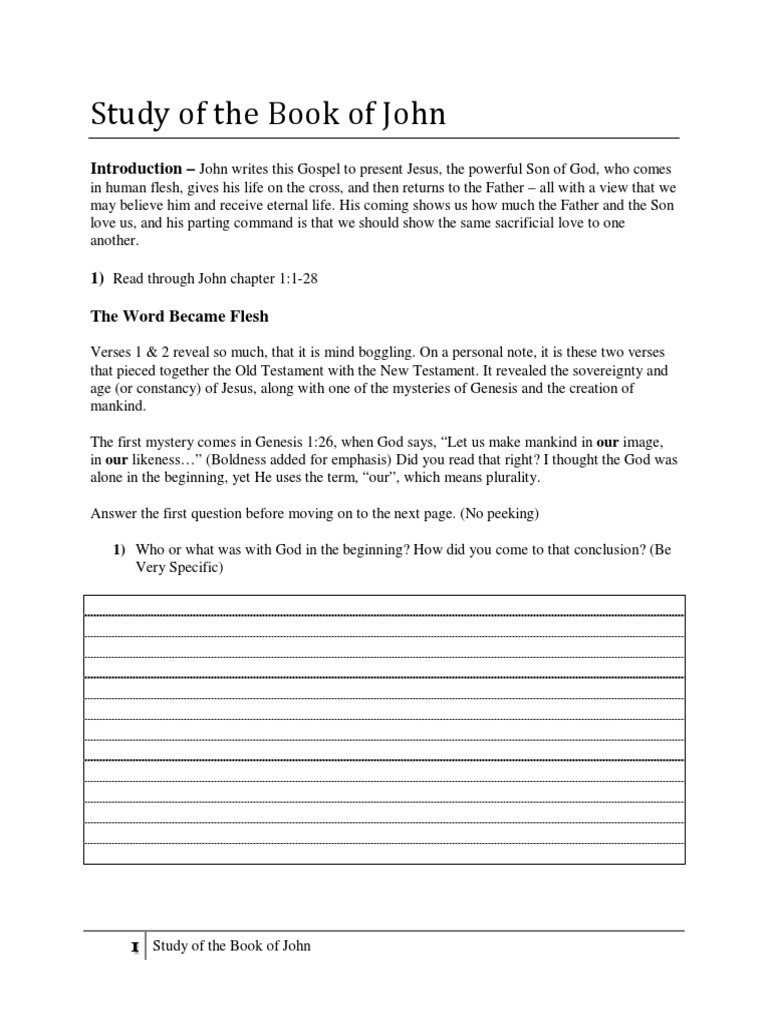 Study Guide for the Book of John | PDF | John The Baptist | Christianity