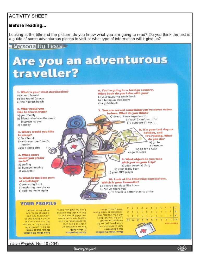 Before Reading... : Activity Sheet | PDF