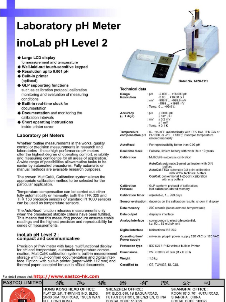 Inolab PH Level2 | PDF