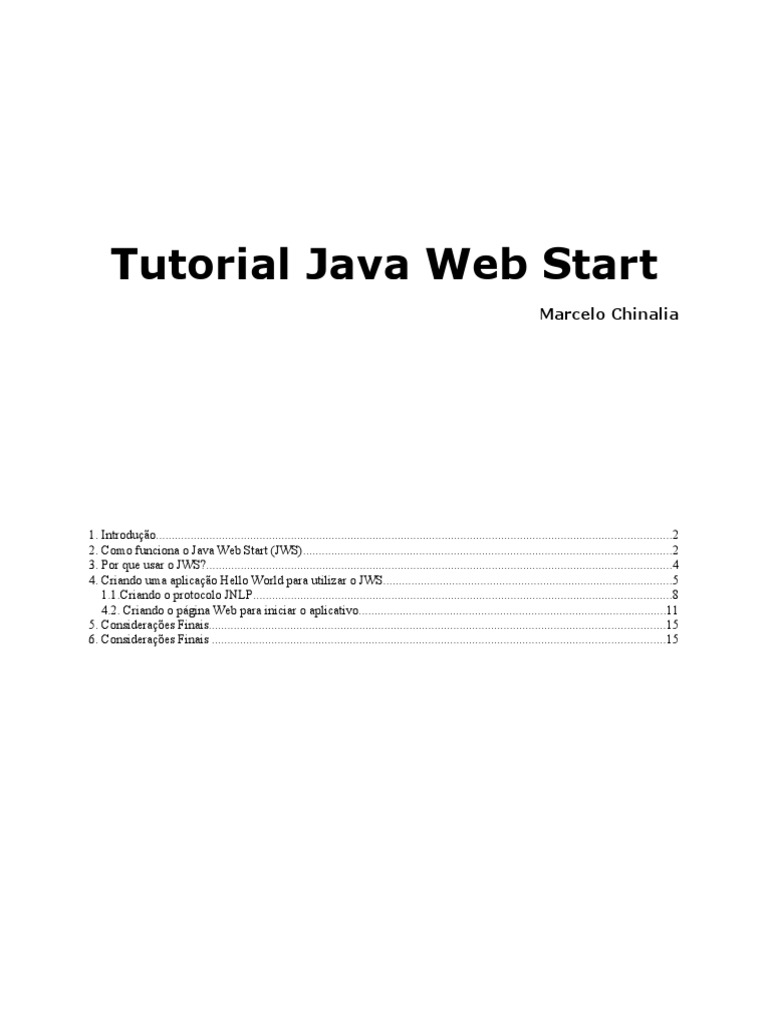 Tutorial Java Web Start | PDF | Modelo cliente – Servidor | Java ...
