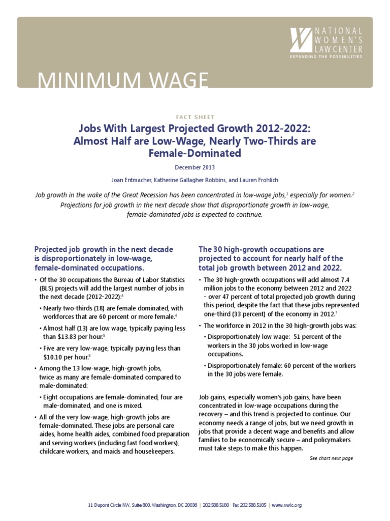 v1 Projectionsemploymentfactsheetmarch 2014 Edits | PDF | Working Poor ...