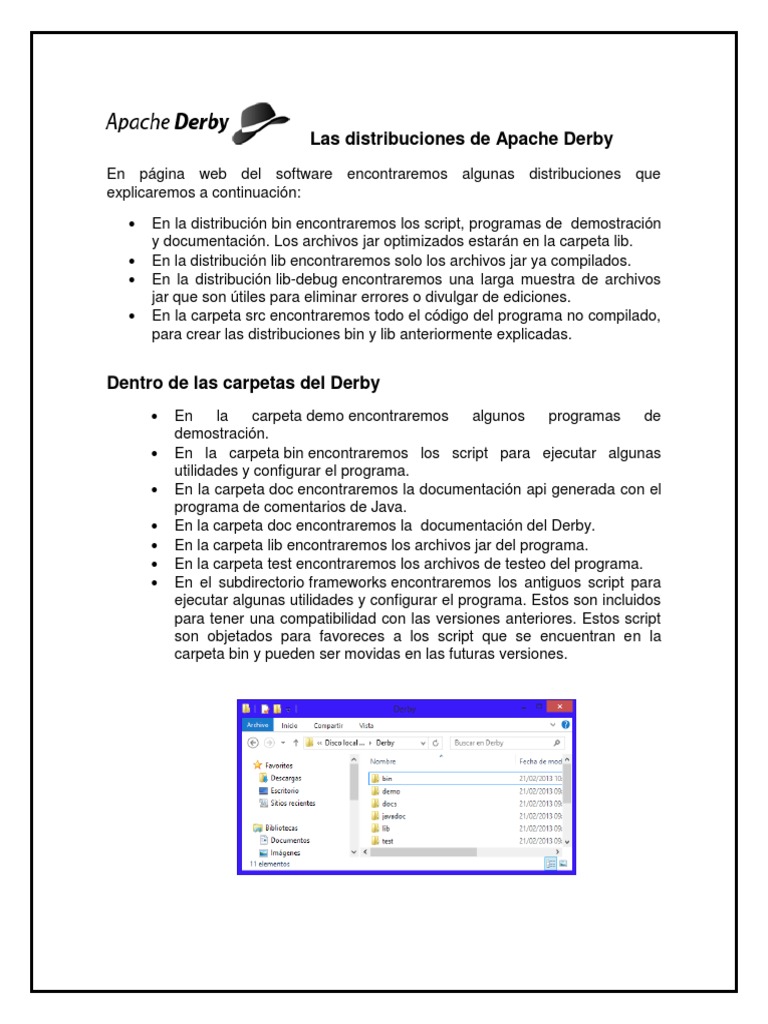 Distribuciones y Ejecución de Apache Derby | PDF | Programa de computadora | Programación