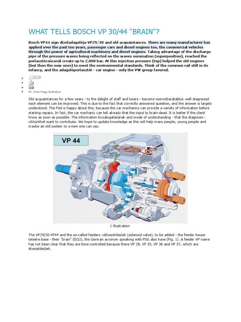 Bosch VP44 | PDF | Electrical Connector | Mechanical Engineering