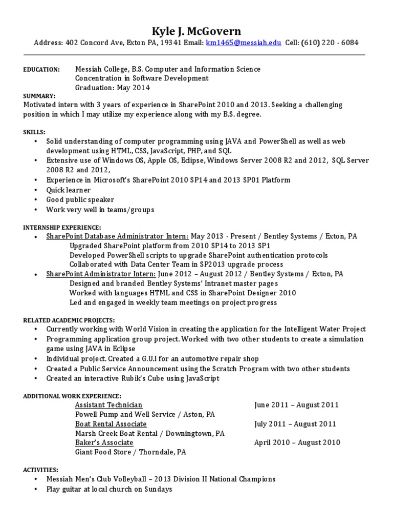 Resume - Kyle Mcgovern | PDF