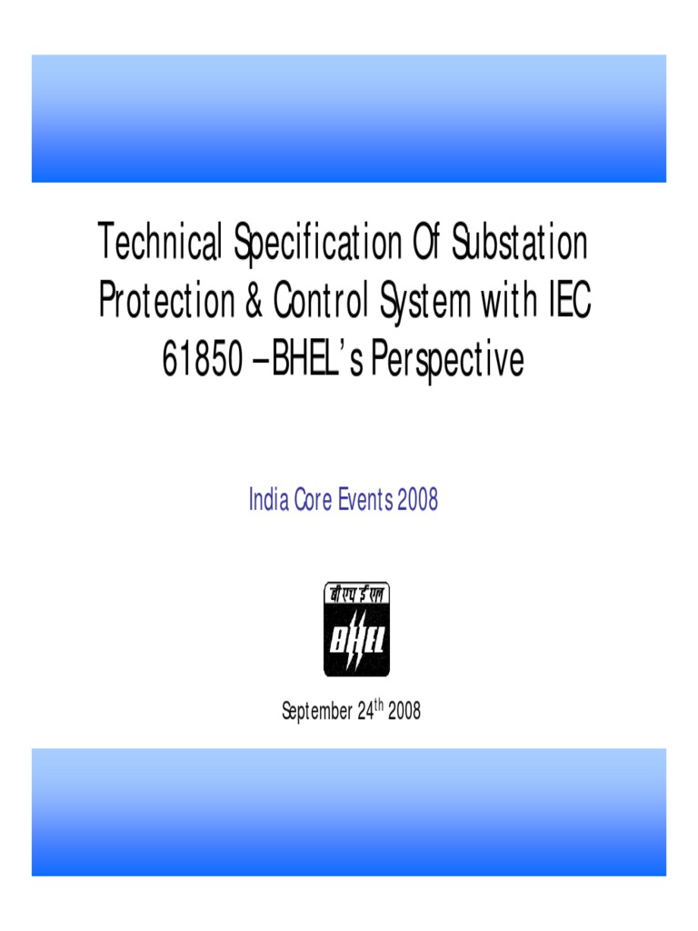 Gautam Chakledhar BHEL Technical Specification of Substation Protection Control System | PDF ...