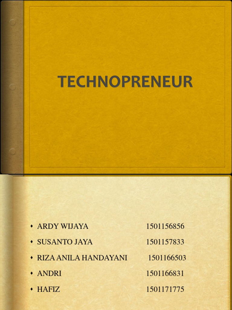 Technopreneur | PDF | Bisnis