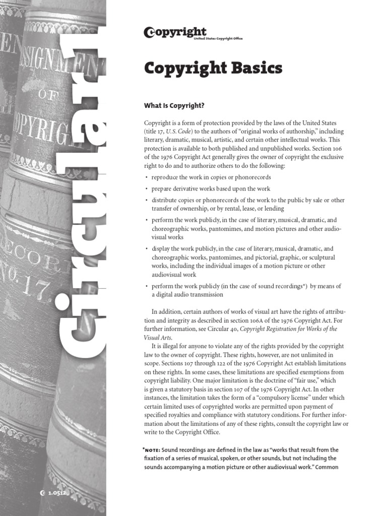 Copyright Basics | PDF | United States Copyright Office | Copyright