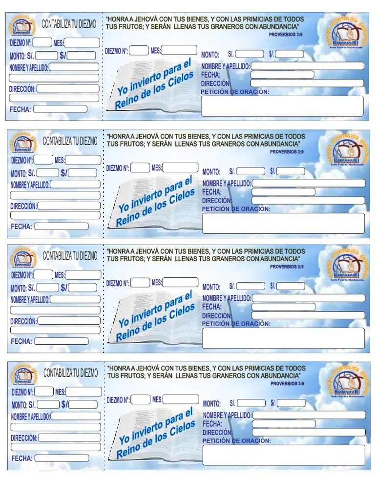 Plantilla de Diezmos PDF | PDF