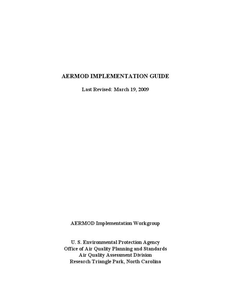 AERMOD Implementation Guide - March 19 2009 | PDF | Arithmetic Mean ...