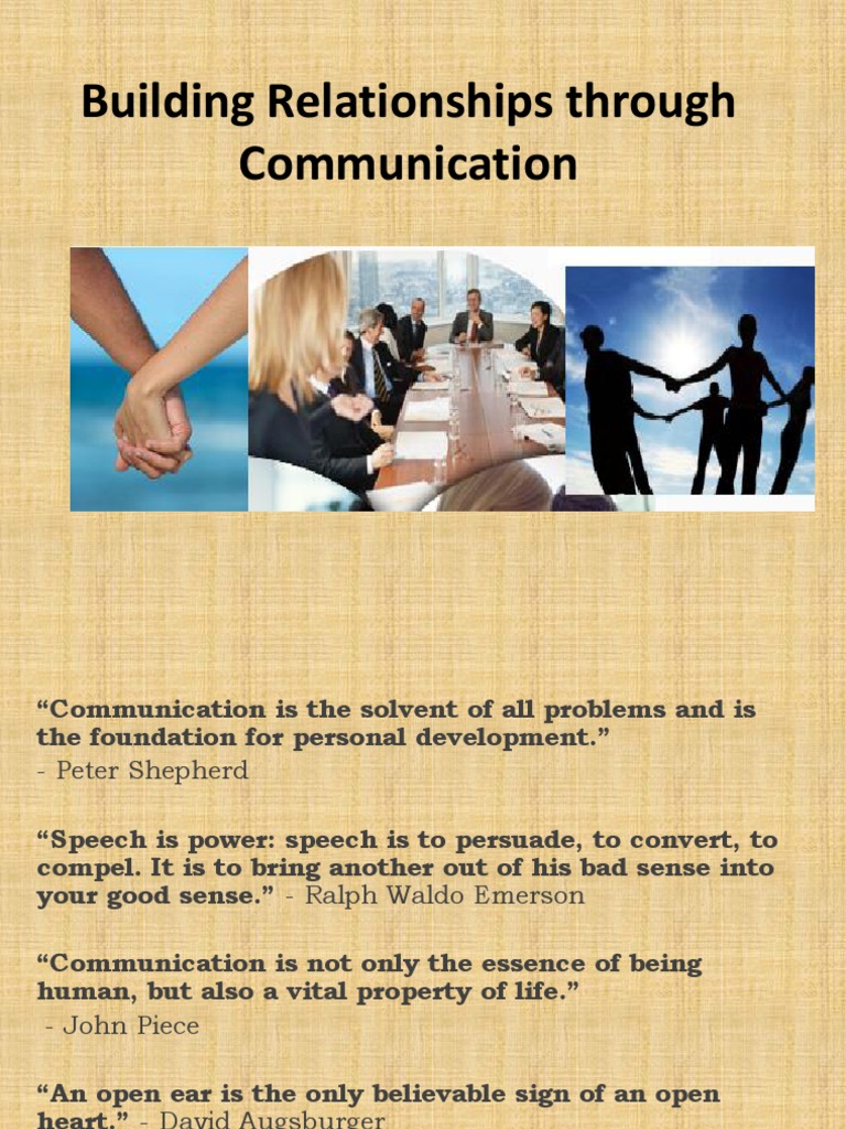 Building Relationships through Effective Communication | PDF ...