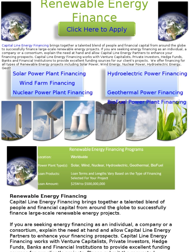 Renewable Energy Finance | PDF | Renewable Energy | Power Station