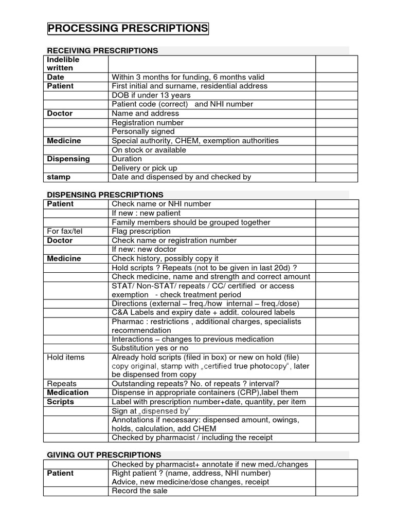 Prescription Processing Guidelines | PDF | Medical Prescription ...