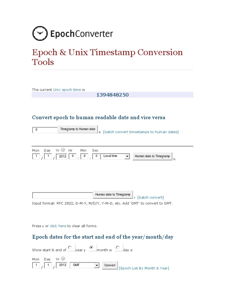 Epoch | PDF | Software | Computer Programming