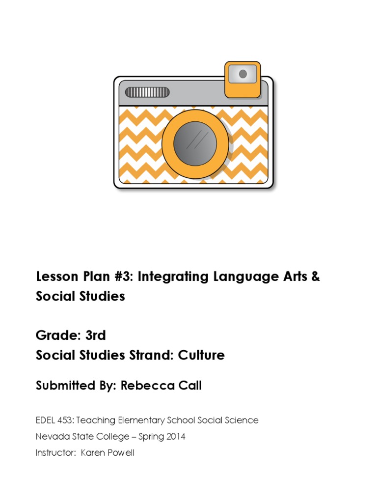 Lesson Plan #3: Integrating Language Arts & Social Studies Grade: 3rd ...
