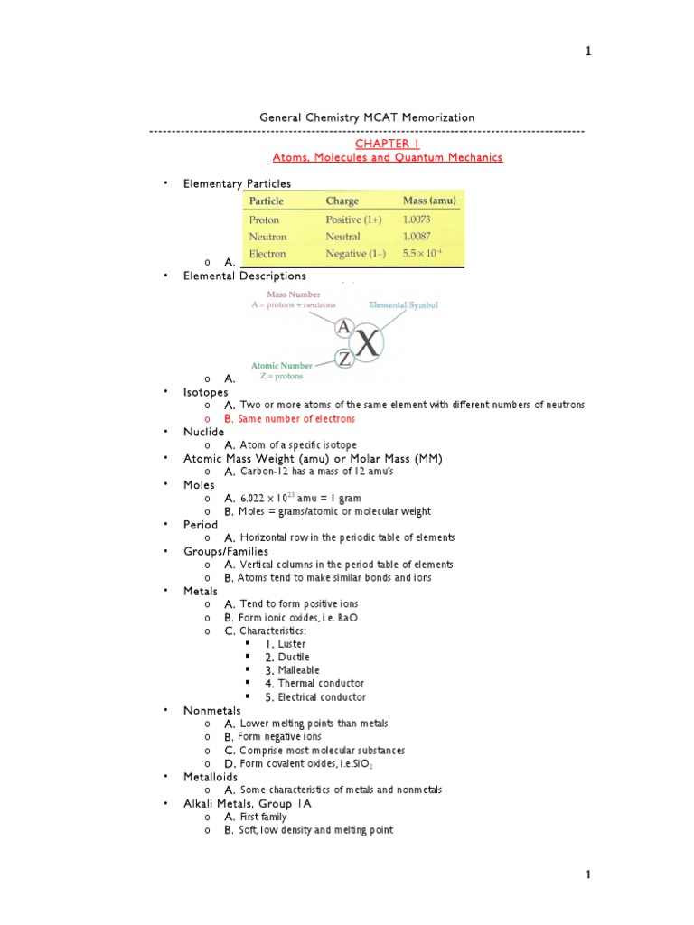General Chemistry MCAT - 1 | PDF | Reaction Rate | Chemical Equilibrium