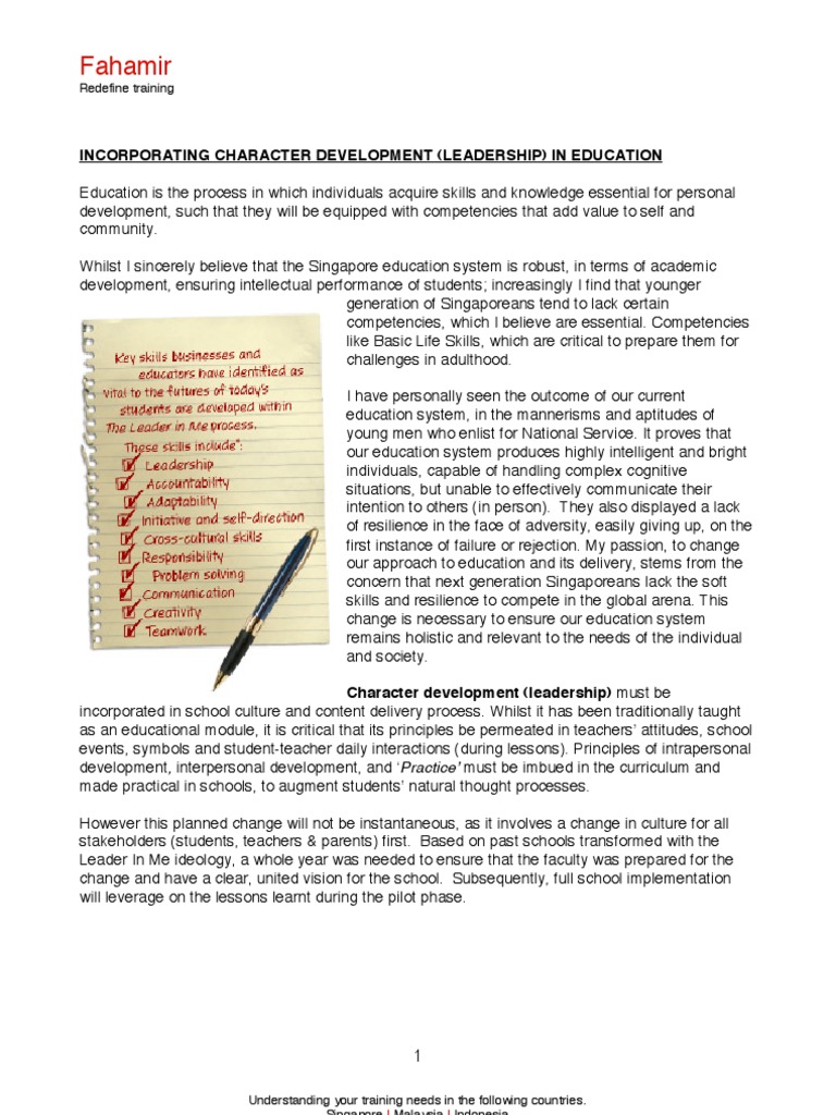 Education & Character Development | PDF | Psychological Resilience ...