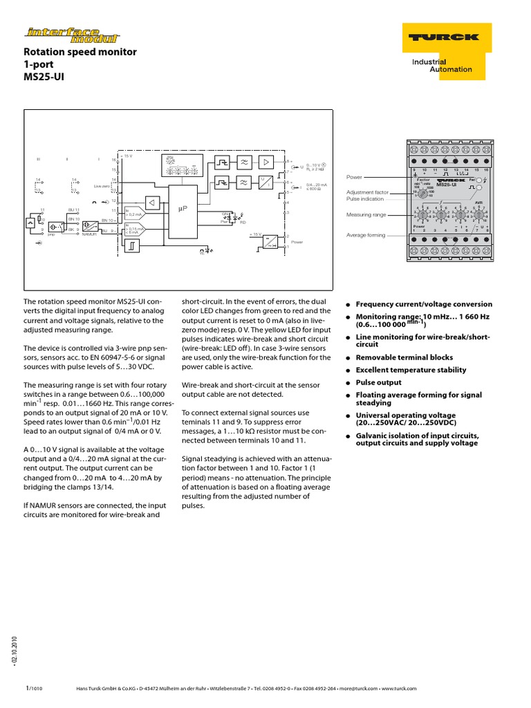 MS25 Ui | PDF | Sensor | Electric Current