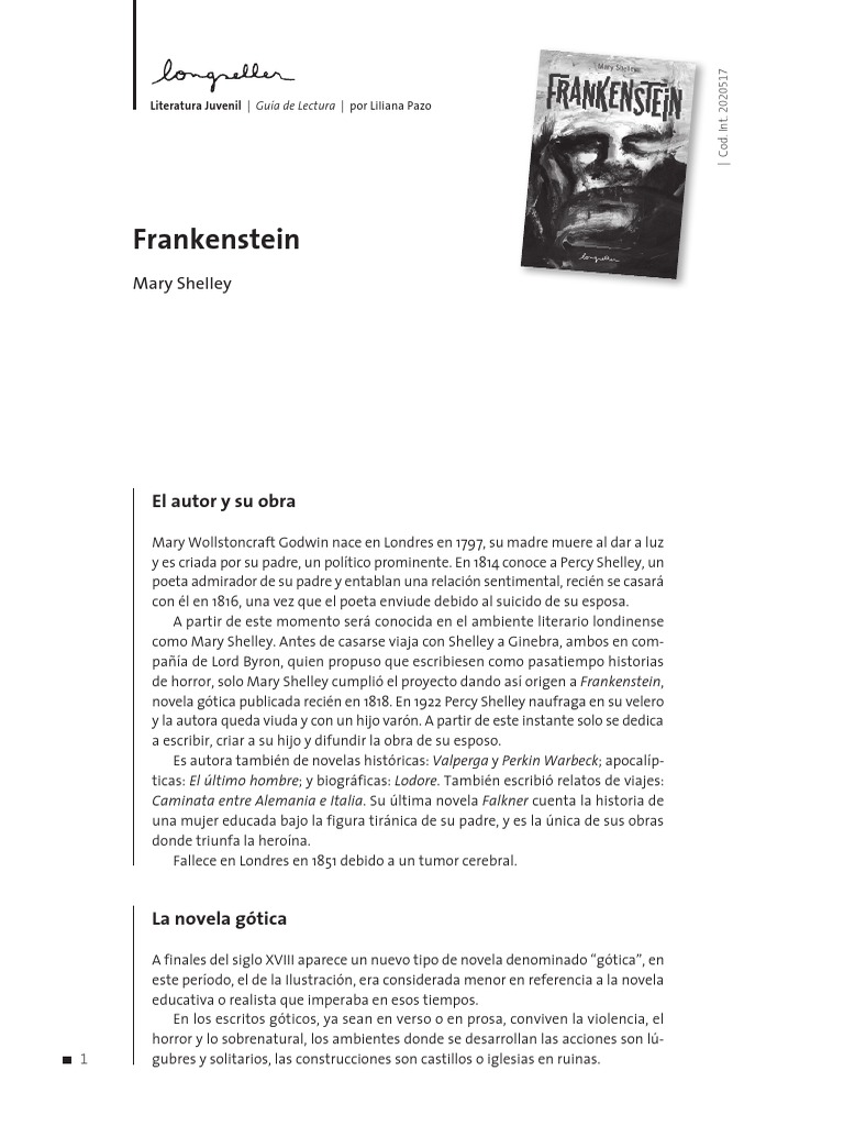 Guía de Lectura: Frankenstein de Mary Shelley | PDF | Mary Shelley | Frankenstein