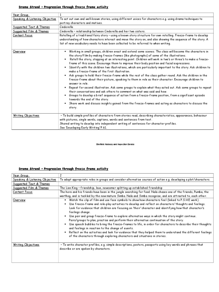 Drama Strand - Progression Through Freeze Frame Activity | PDF | Macbeth