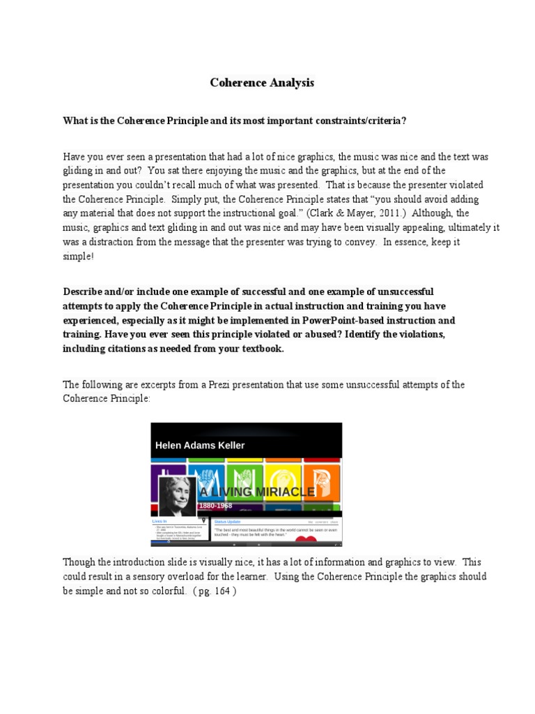 Coherence Principle Analysis | PDF | Pedagogy | Epistemology