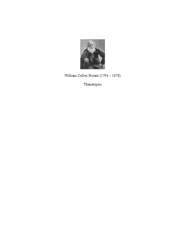 William Cullen Bryant - Thanatopsis - Review | PDF | Poetry