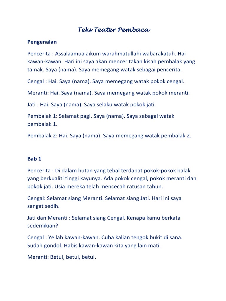 Teks Teater Pembaca | PDF