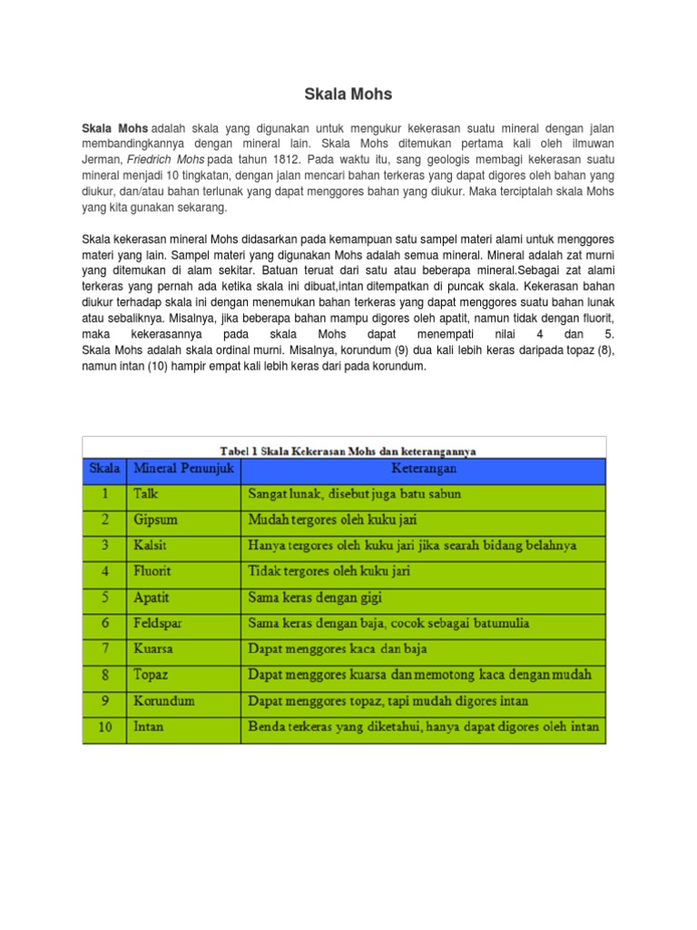 Skala Mohs | PDF
