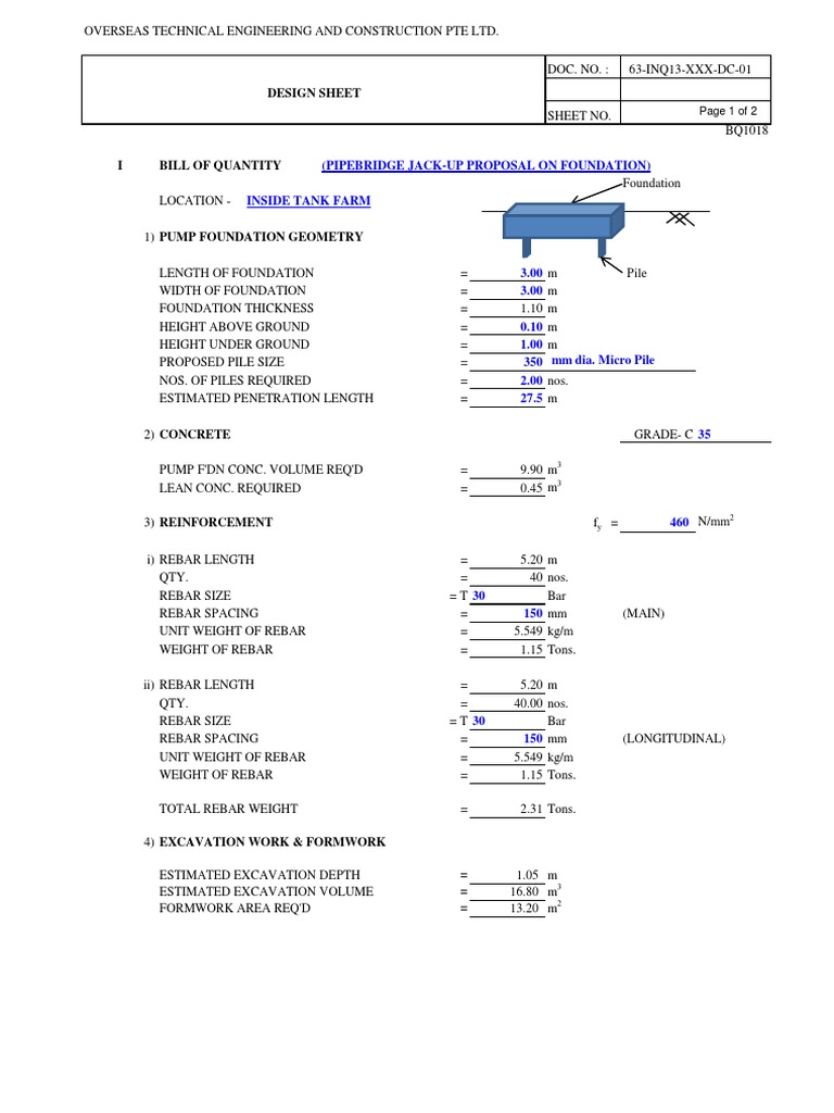 Pipe Bridge Foundation Specifications | PDF