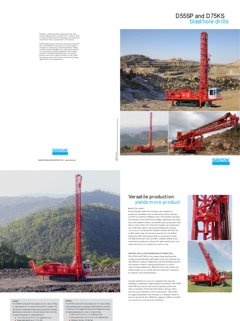 D55SP - D75KS Blasthole Drill | PDF | Drill | Drilling