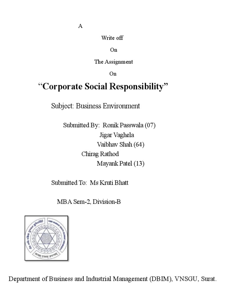 Corporate Social Responsibility | PDF | Corporate Social Responsibility ...