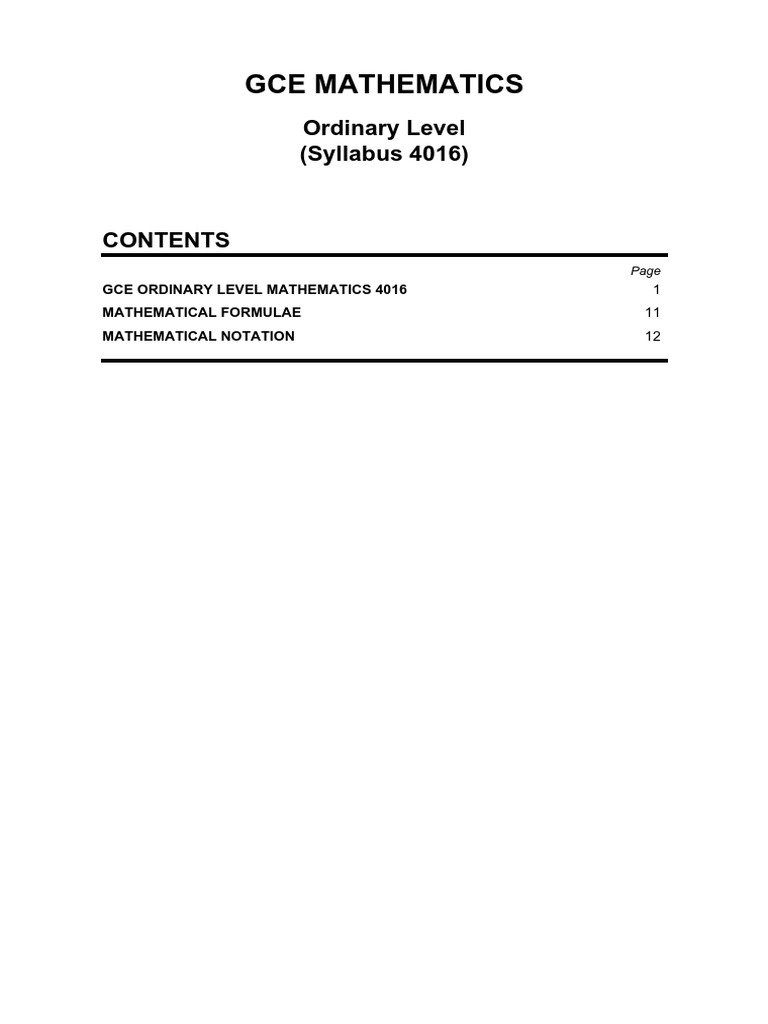 Gce o Level Sec 4 Math | PDF | Circle | Angle
