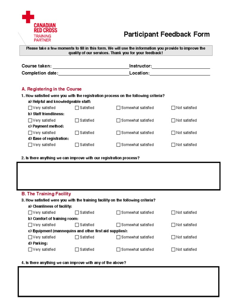 Participant Feedback Form | PDF | Teaching Method | Learning