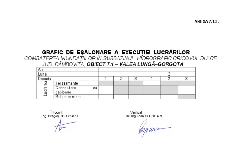 Anexa 7.1.3 Grafic de Executie A Lucrarilor | PDF