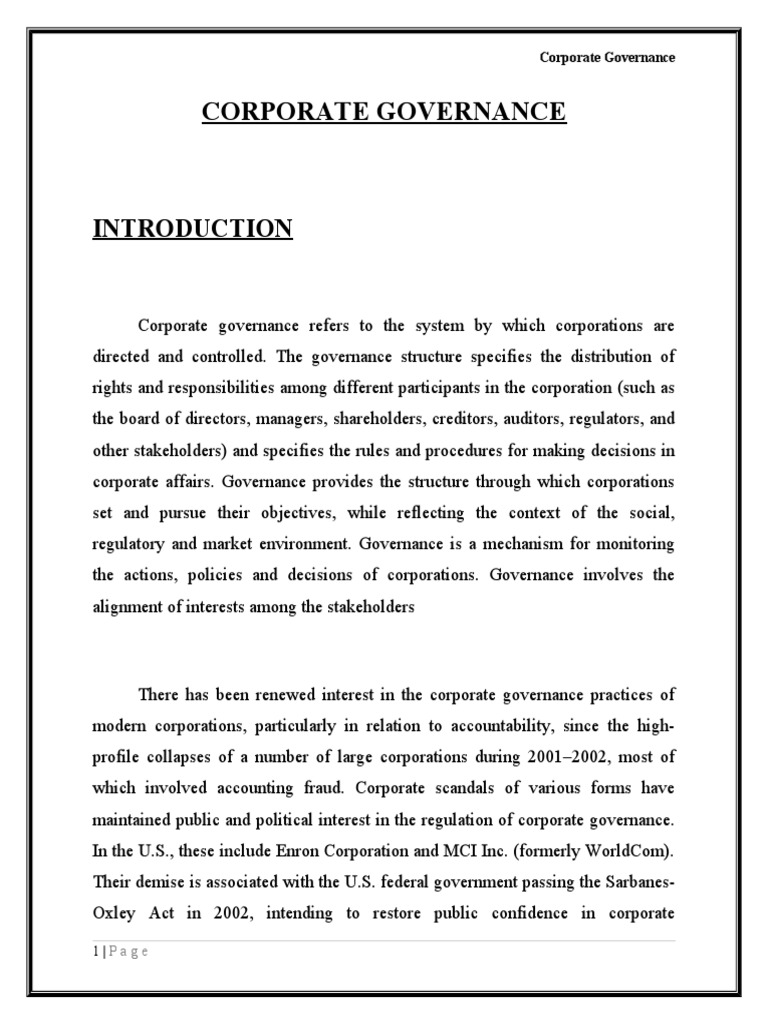 Corporate Governance | PDF