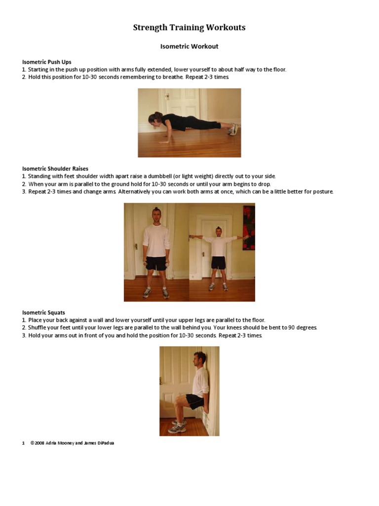 Strength Training Workouts: Isometric Workout | PDF