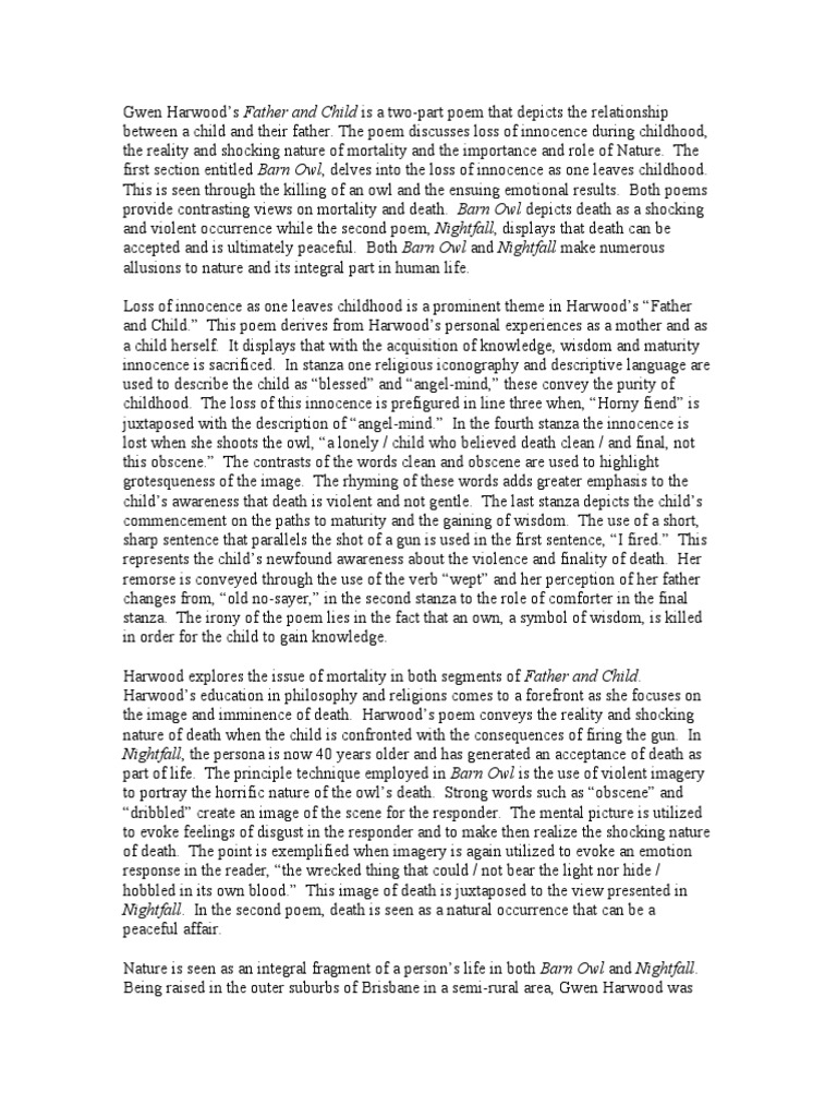 Exploring Mortality and the Loss of Innocence Through Nature: An ...