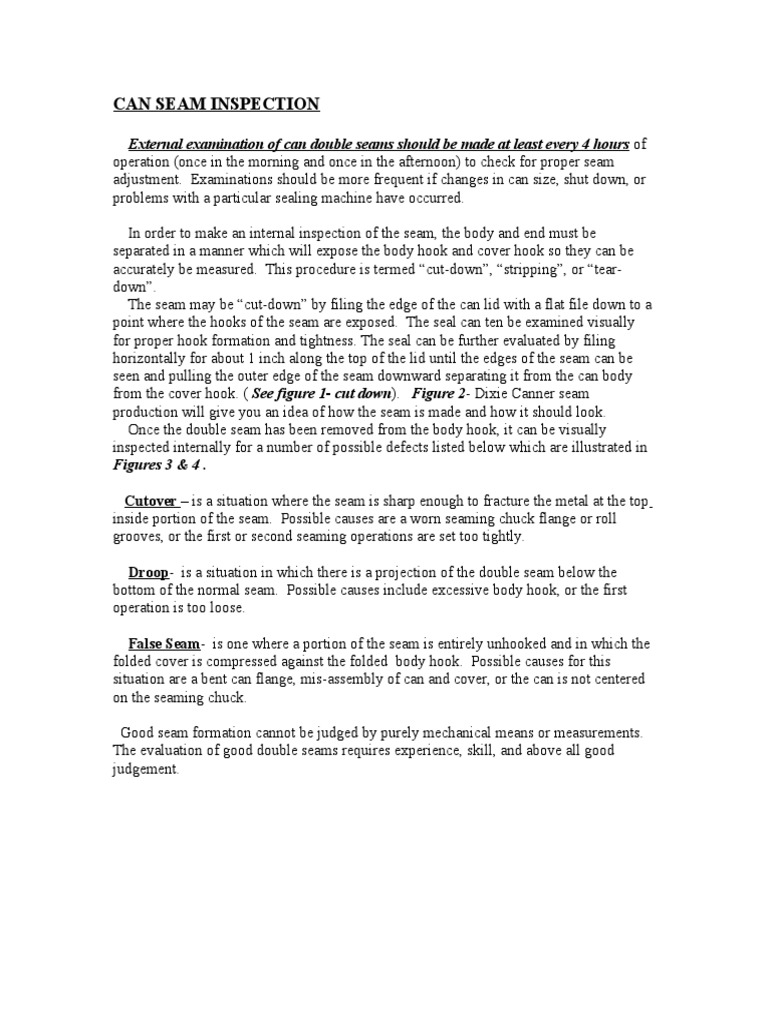 Can Seam Inspection | Download Free PDF | Science | Engineering