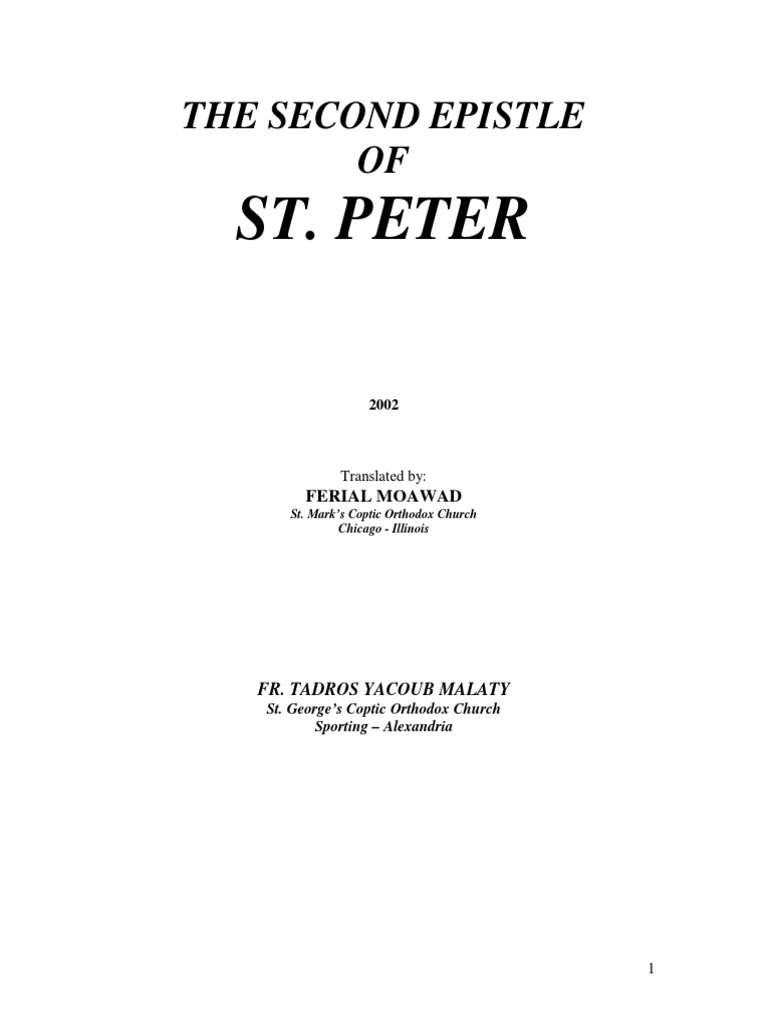 Tadros Yacoub Malaty - A Patristic Commentary On 2 Peter | PDF | Second ...