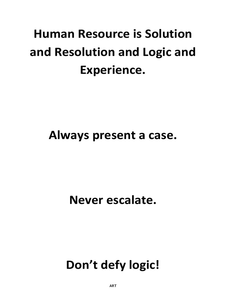 Human Resource Is Solution | PDF