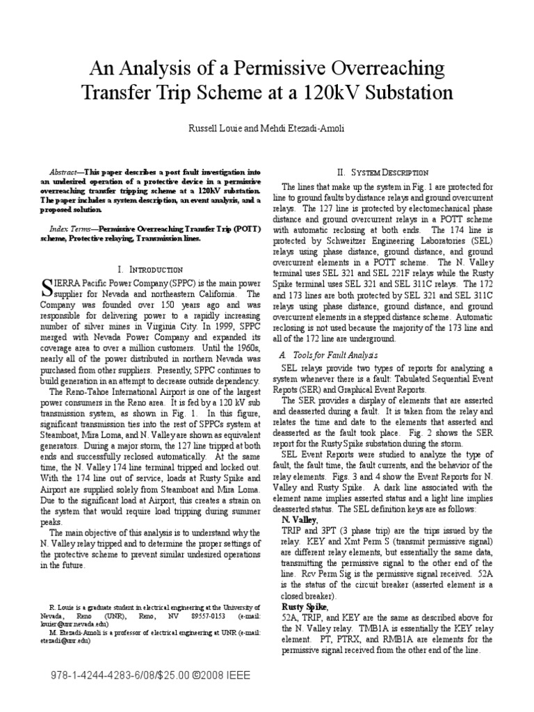 Permissive Overreaching Transfer Trip Analysis | Download Free PDF ...