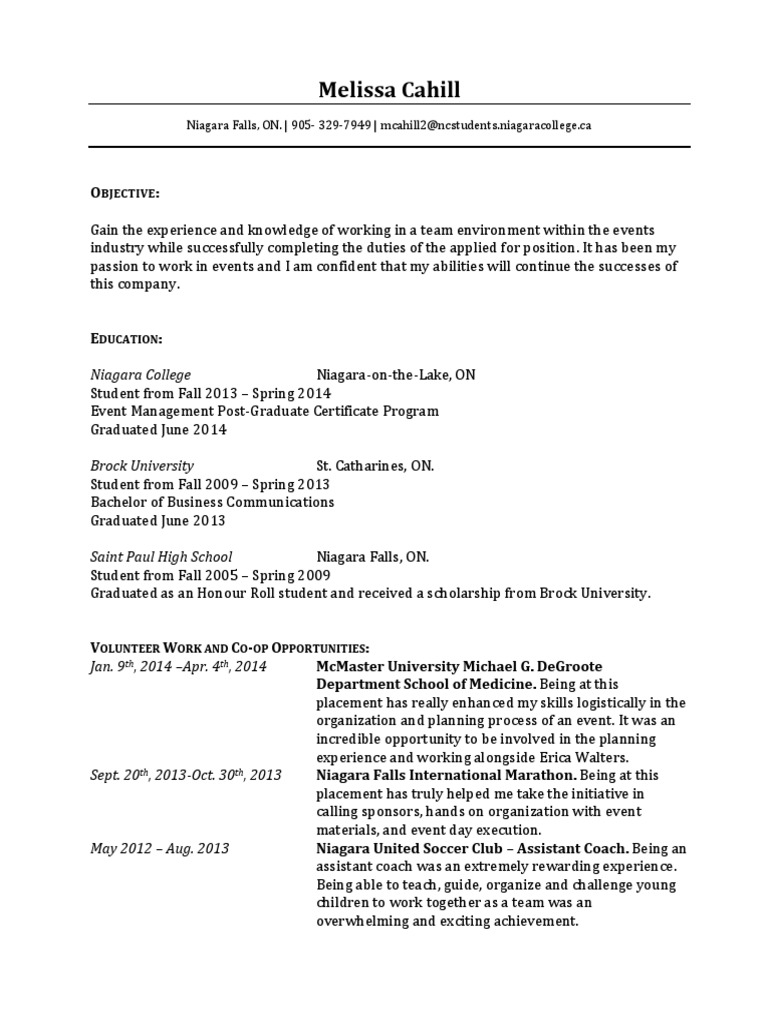 Resume Assignment Final | PDF | Schools | Further Education