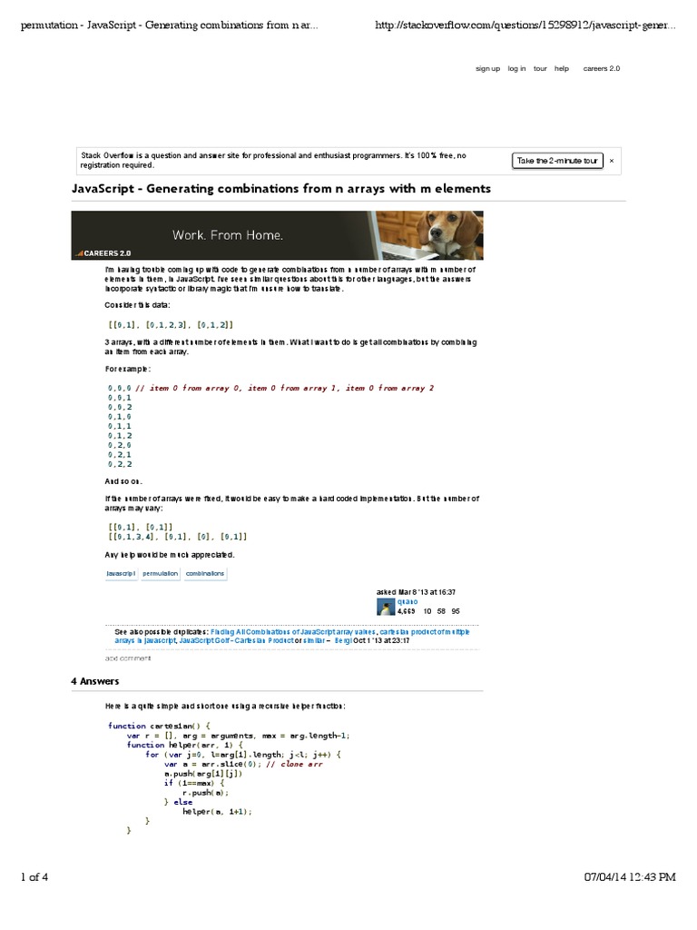 Permutation - JavaScript - Generating Combinations From N Arrays With M ... Permutation - JavaScript - Generating Combinations From N Arrays With M ...