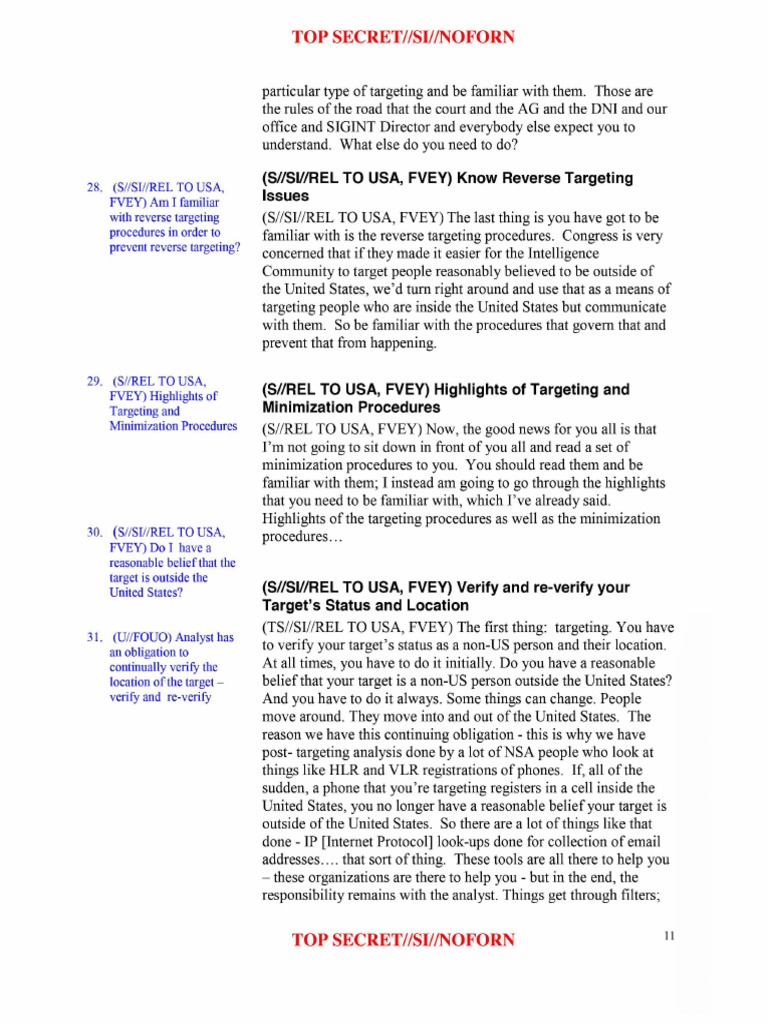 Top Secret//Si//Noforn: (S//SV/REL TO USA, FVEY) Know Reverse Targeting ...