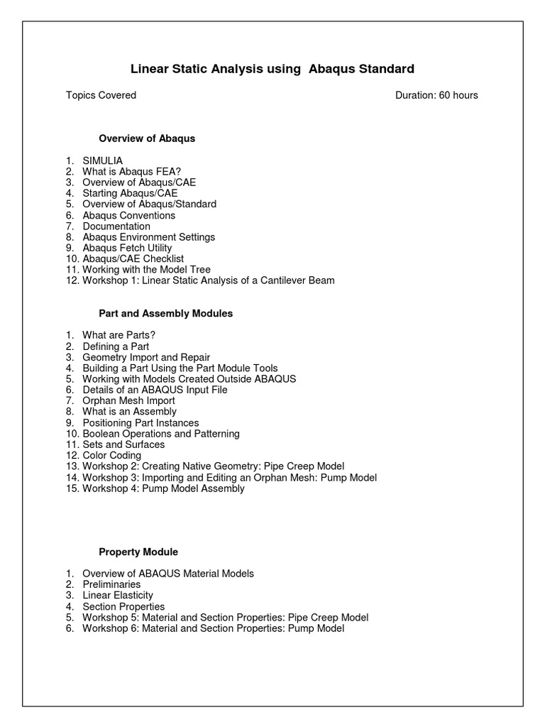 2013 05newlinear Static FEA Using Abaqus | PDF | Areas Of Computer ...