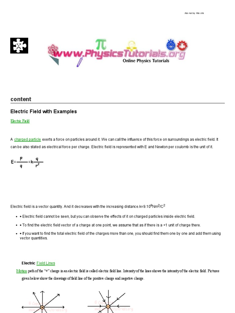 Understanding Electric Fields with Examples | PDF | Electric Field ...