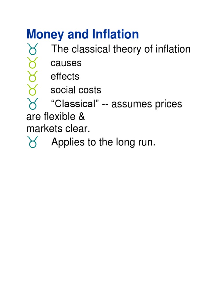 Money and Inflation: The Classical Theory of Inflation | PDF